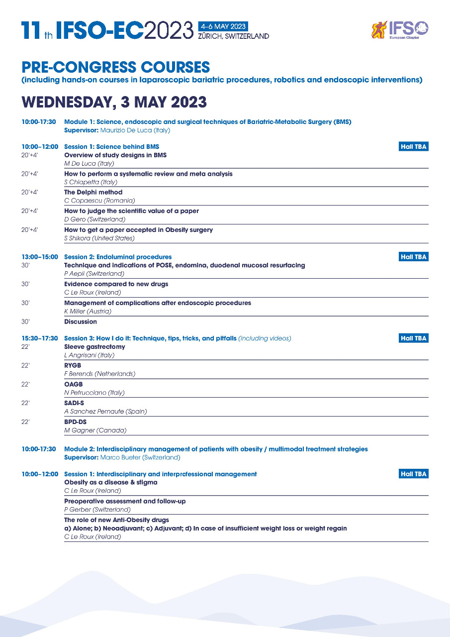 Scientific Programme :: IFSO-EC 2023 | 4–6 May 2023 | Zürich, Switzerland